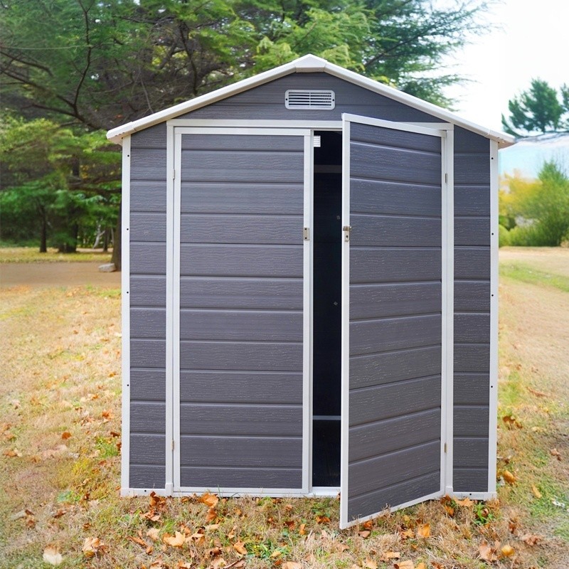 6x4ft Weatherproof Plastic Garden Shed with Double Doors